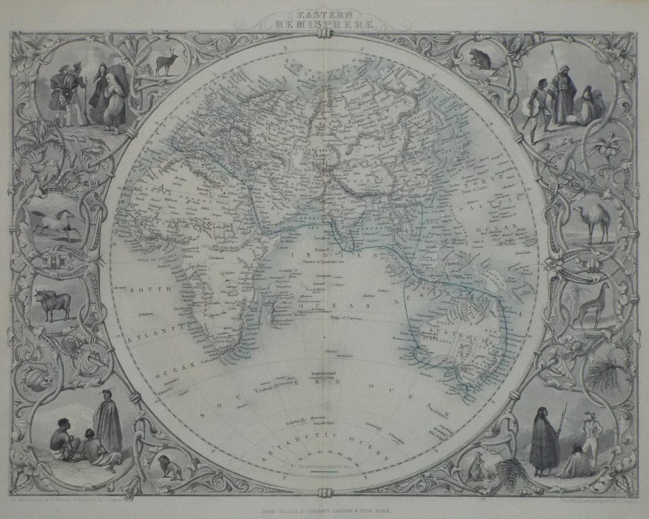 Antique Map of Eastern Hemisphere
